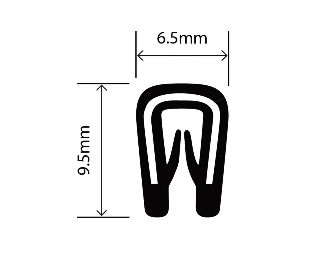 PVC Self Grip Edge Trim 6.5mm x 9.5mm | China Wholesaler