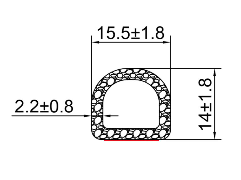 D-profile Sealing Profile EPDM Soft Rubber/Sponge Self-adhesive