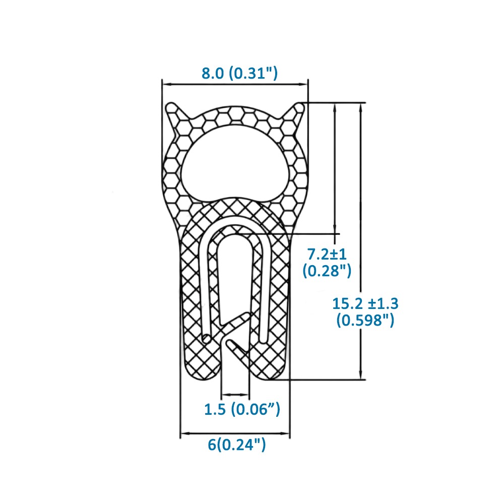 427021 Sealing Profile - Clamping Range = 0.5-1.5 mm - Hebei Shida Seal ...