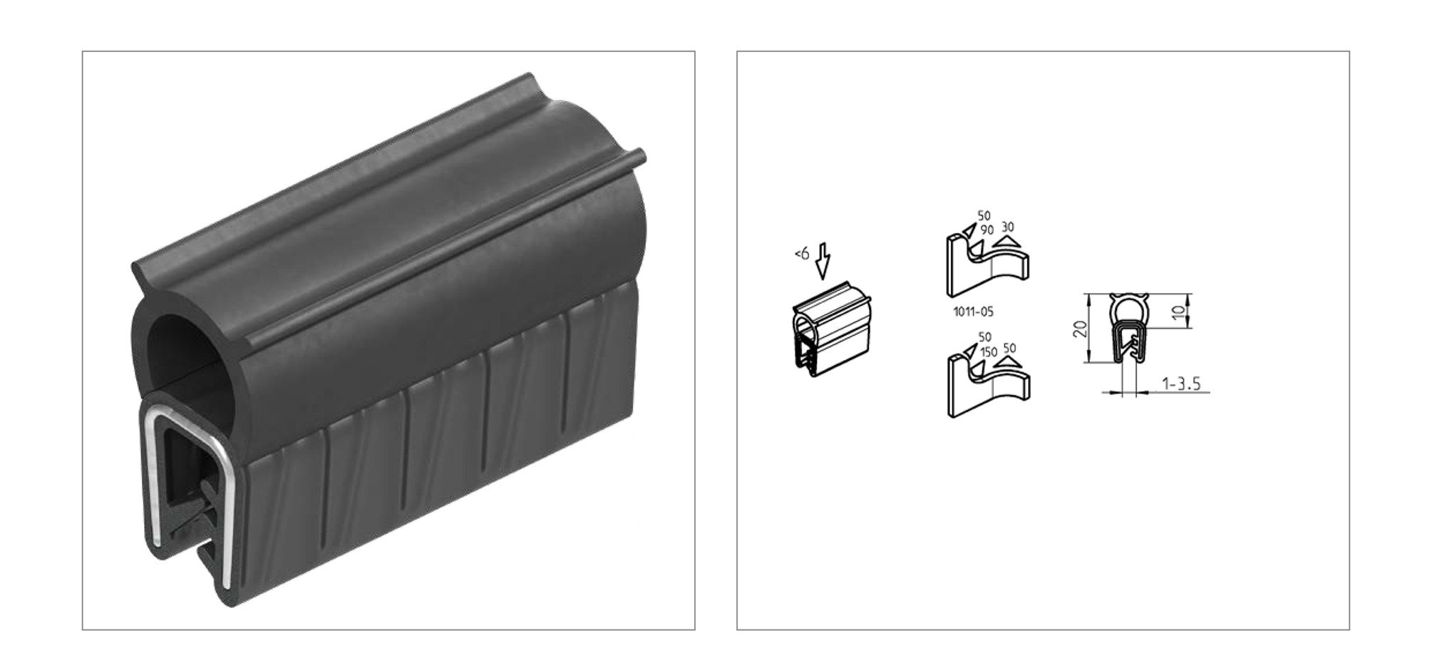 1011-05 Sealing Profile - Clip-on profile self-clamping - Hebei Shida ...